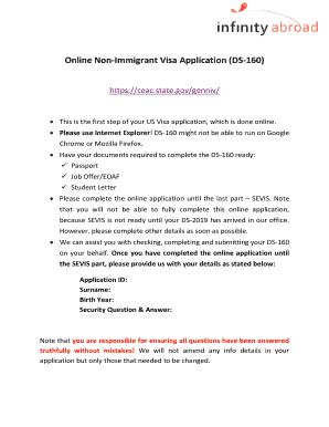 Fillable Online Online Non-Immigrant Visa Application (DS-160) Fax ...
