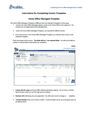 Fillable Online Completing the Home Office Managed Invoice Template Fax ...