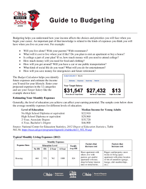 Fillable Online Guide to Budgeting Fax Email Print - pdfFiller