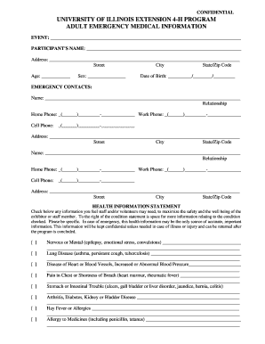 Fillable Online team4096 Adult Medical Form Fax Email Print - pdfFiller