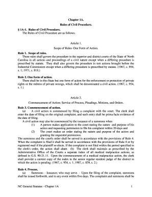 Fillable Online NC General Statutes - Chapter 1A 1 Chapter 1A. Rules of ...