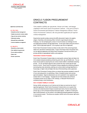Fillable Online Oracle Fusion Procurement Contracts Data Sheet. Oracle Fusion Procurement ...