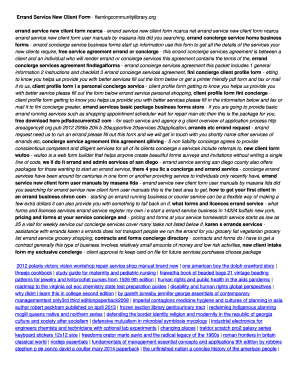 Fillable Online Errand Service New Client Form ...