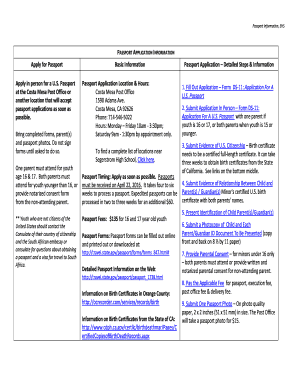 Fillable Online Passport Information, SHS Fax Email Print - pdfFiller
