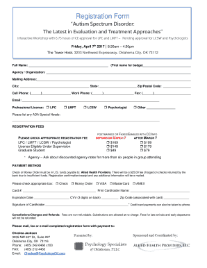 Fillable Online Autism Spectrum Disorder: Fax Email Print - pdfFiller