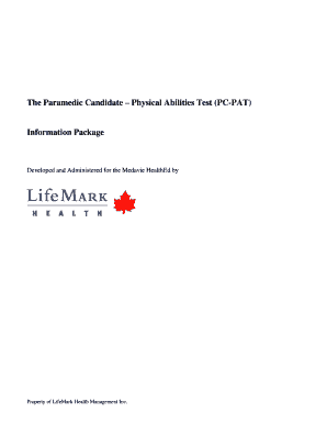 Fillable Online The Paramedic Candidate Physical Abilities Test (PC-PAT ...