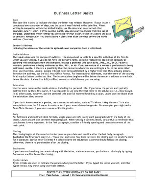 Fillable Online Business Letter Basics.doc Fax Email Print - pdfFiller