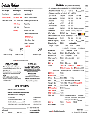 Fillable Online Graduation Packages Fax Email Print - pdfFiller