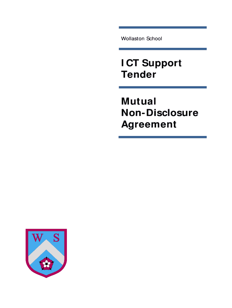 Fillable Online ICT Support Tender Mutual NDA 081012 FINAL Fax Email Print - pdfFiller