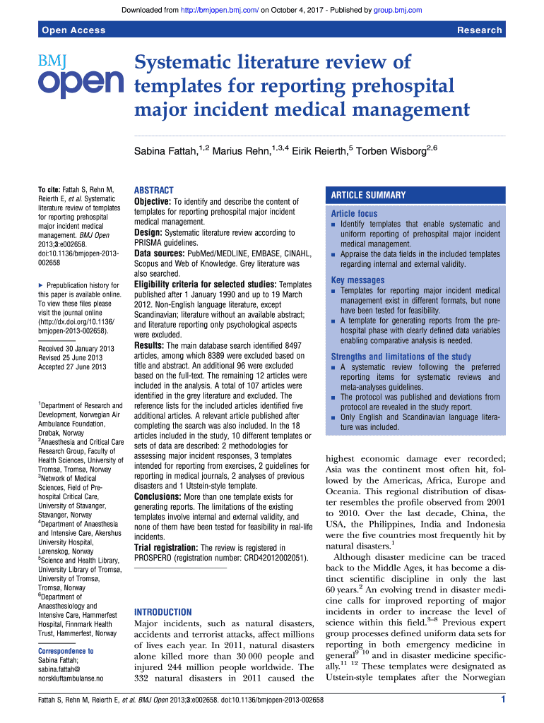 Fillable Online Systematic literature review of Fax Email Print - pdfFiller
