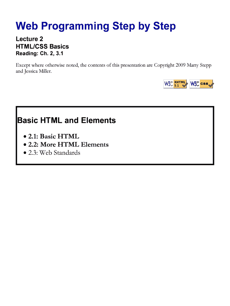 Fillable Online Lecture02 Html Css Web Programming Step By Step Fax 3771