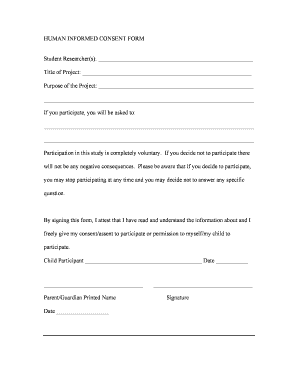 Fillable Online HUMAN INFORMED CONSENT FORM 1 Fax Email Print - pdfFiller