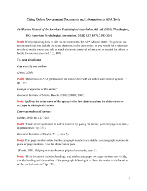 Fillable Online Citing Online Government Documents and Information in ...
