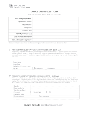 Fillable Online CAMPUS CARD REQUEST FORM Fax Email Print - pdfFiller