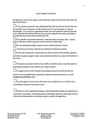 Fillable Online Child Therapy Agreement.doc.docx Fax Email Print ...