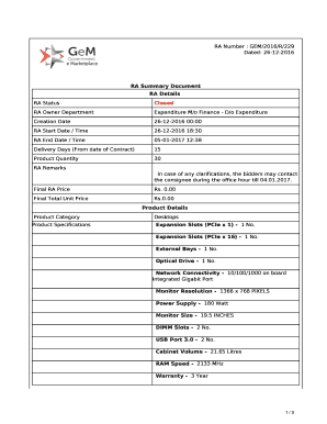 Fillable Online RA Summary Document Fax Email Print - pdfFiller