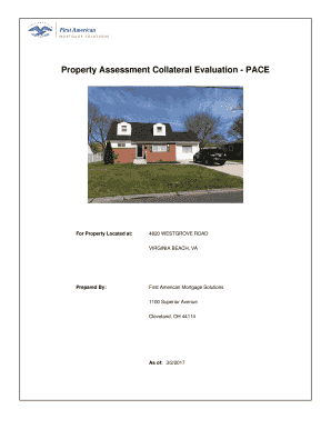 Fillable Online Property Assessment Collateral Evaluation - PACE Fax ...