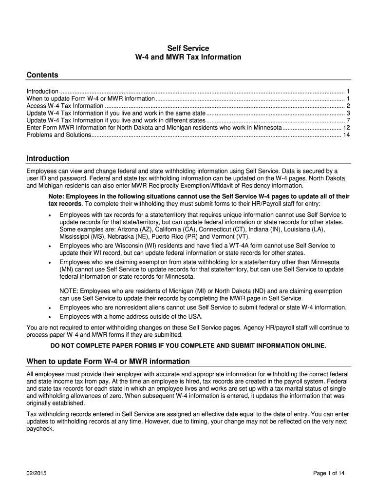 Fillable Online Self Service Instructions. Instructions for Self ...