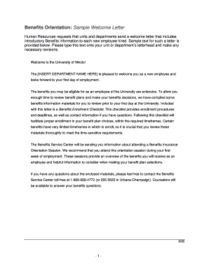 Fillable Online Benefits Orientation Fax Email Print - pdfFiller