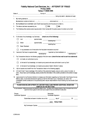 Fillable Online affidavit of fraud FIS 2008 Fax Email Print - pdfFiller