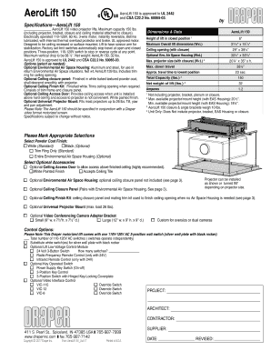 Fillable Online AeroLift 150 - Draper, Inc. Fax Email Print - pdfFiller