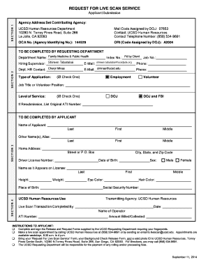 Fillable Online ucsd live scan Fax Email Print - pdfFiller