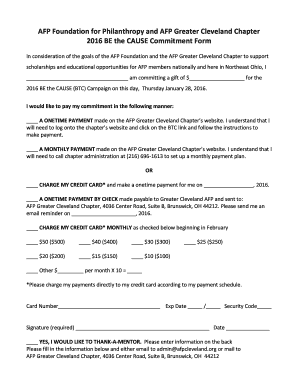 Fillable Online AFP Foundation for Philanthropy and AFP Greater ...