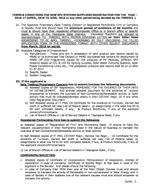 Fillable Online TERMS & CONDITIONS FOR NEW SPV SYSTEMS SUPPLIERS ...