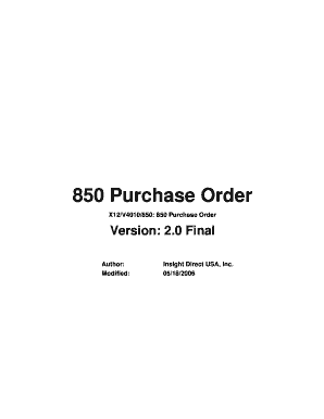 Fillable Online 850 Purchase Order - Google Sites Fax Email Print ...
