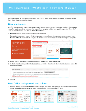 Fillable Online Note: Depending on your installation of MS Office 2013 ...