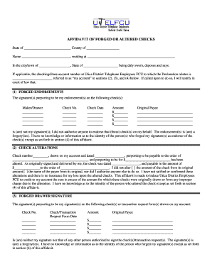 Fillable Online AFFIDAVIT OF FORGED OR ALTERED CHECKS Fax Email Print ...