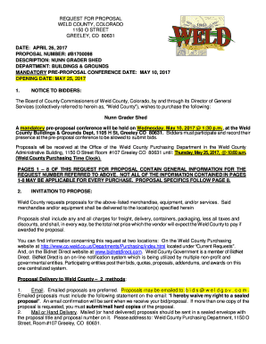 Fillable Online bid specifications - Weld County Fax Email Print ...