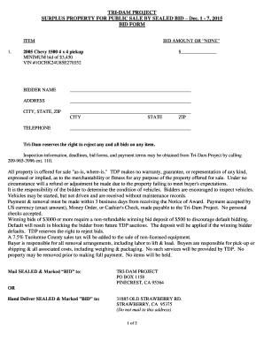 Fillable Online TRI-DAM PROJECT Fax Email Print - pdfFiller