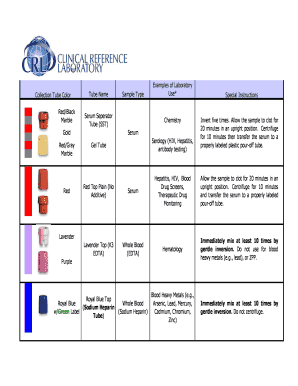Fillable Online Collection Tube Color Fax Email Print - pdfFiller