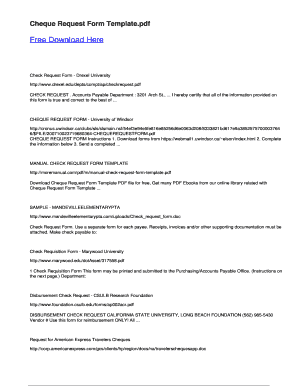 Fillable Online Cheque Request Form Template Fax Email Print - pdfFiller
