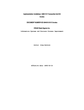 Fillable Online Implementation Guidelines: ANSI X12 Transaction Set 810 ...