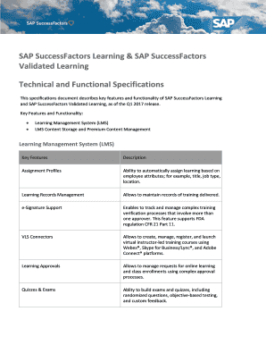 Fillable Online SAP SuccessFactors Learning & SAP SuccessFactors Fax ...