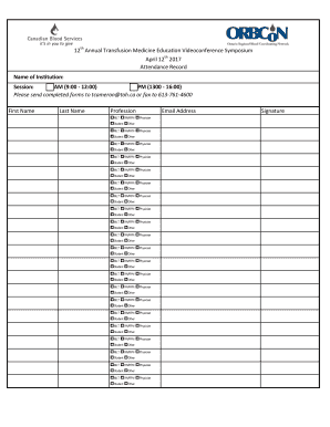 Fillable Online Sign in Sheet Template Fax Email Print - pdfFiller