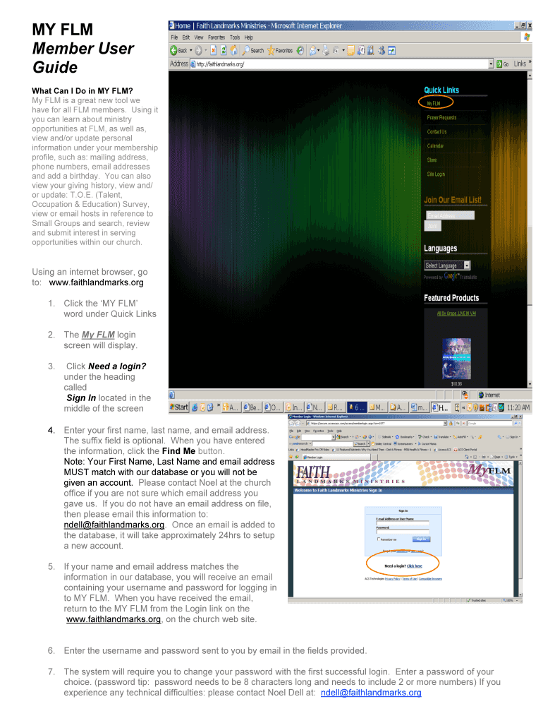 Fillable Online MY FLM Member User Guide Fax Email Print - pdfFiller