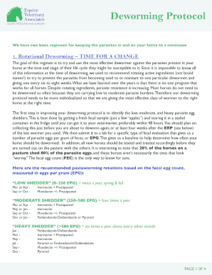 Fillable Online Deworming Protocol Fax Email Print - pdfFiller