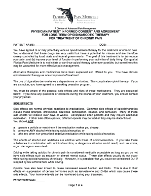 Fillable Online Patient Opiate Agreement - Florida Pain Medicine Fax ...