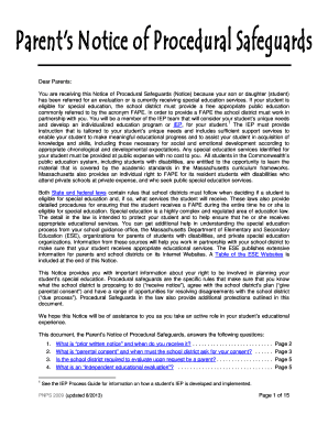 Fillable Online Parent's Notice of Procedural Safeguards Fax Email ...
