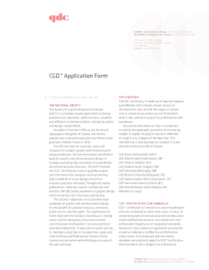 Fillable Online CGD Application Form - Graphic Designers of Canada Fax ...