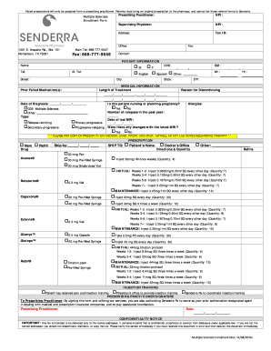 Fillable Online Enrollment Form - Senderra Rx Fax Email Print - pdfFiller