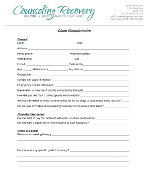 Fillable Online Client Questionnaire-revised Fax Email Print - pdfFiller