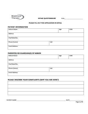 Fillable Online Neurofeedback Intake - Click to Download Fax Email ...