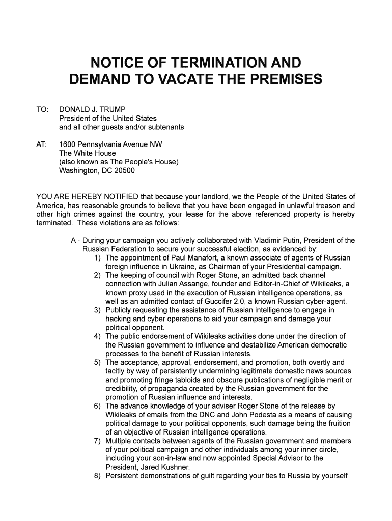Fillable Online NOTICE OF TERMINATION AND Fax Email Print - pdfFiller