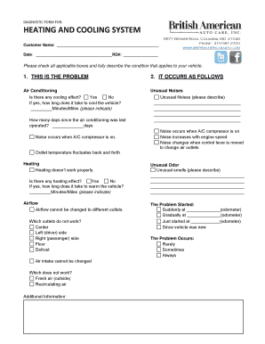 Fillable Online HEATING AND COOLING SYSTEM Fax Email Print - pdfFiller
