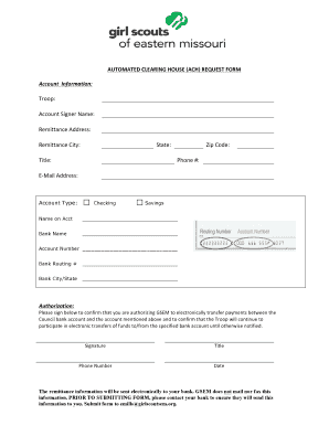 Fillable Online form for clearing house Fax Email Print - pdfFiller