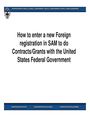 Fillable Online registration in SAM to do Fax Email Print - pdfFiller